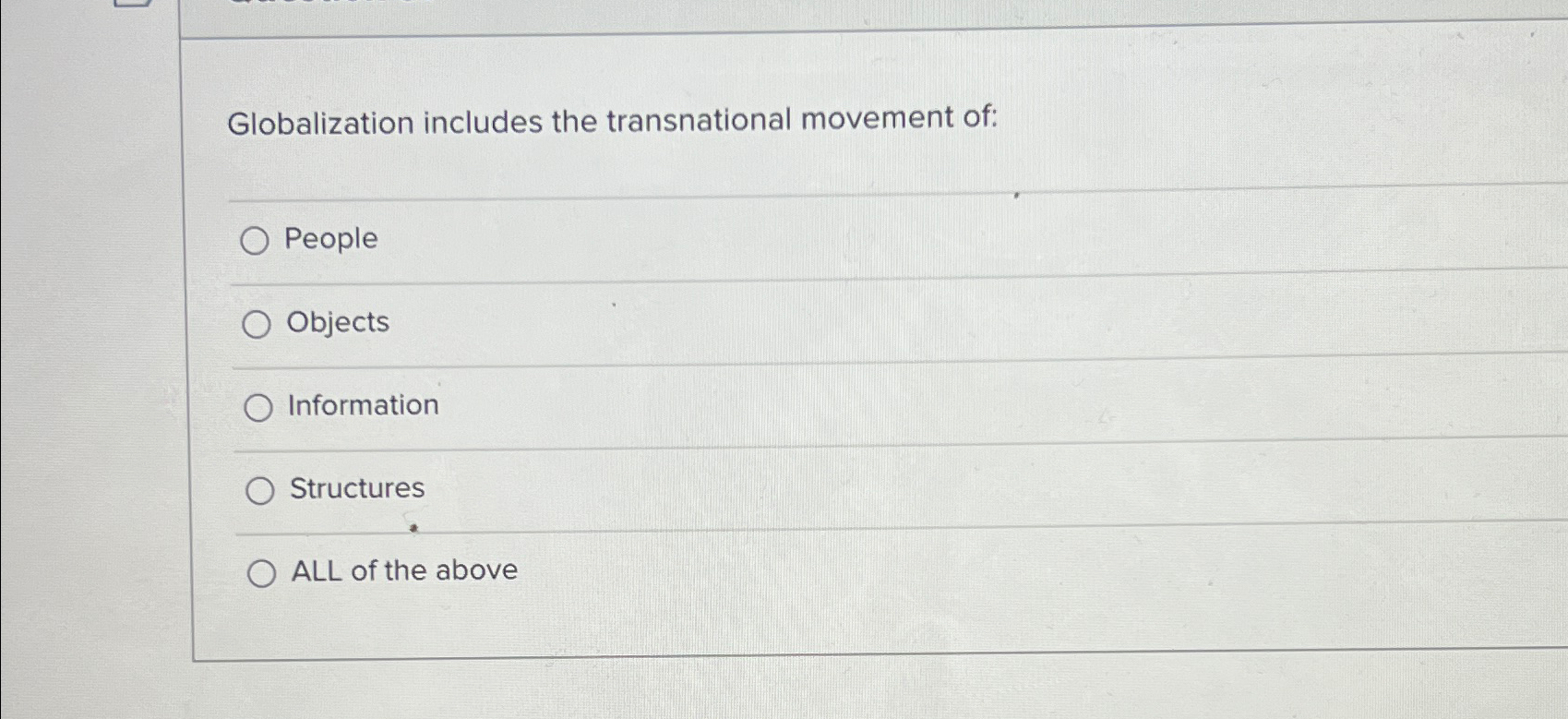 Solved Globalization includes the transnational movement | Chegg.com