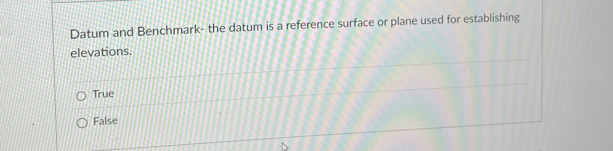 Solved Datum and Benchmark- ﻿the datum is a reference | Chegg.com