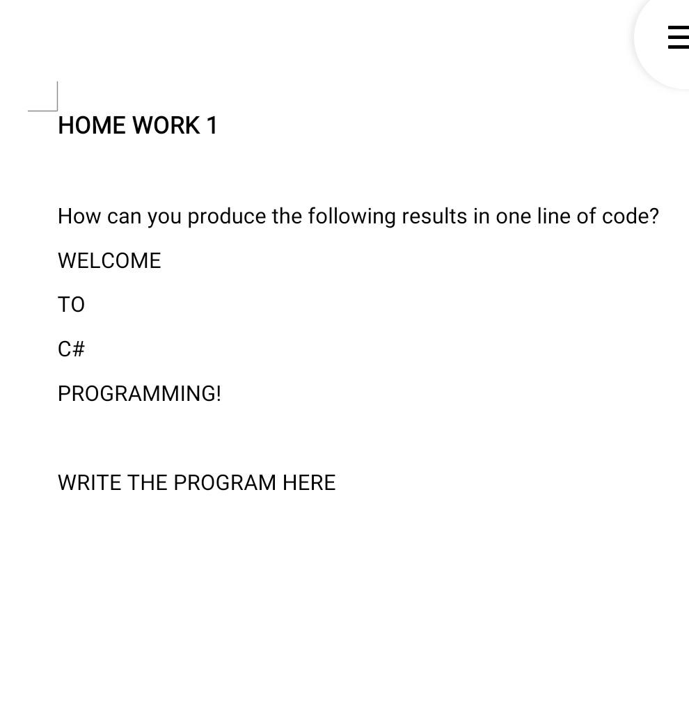 Solved HOME WORK 1 How can you produce the following results | Chegg.com