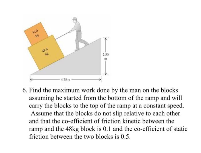 Solved 6. Find the maximum work done by the man on the | Chegg.com