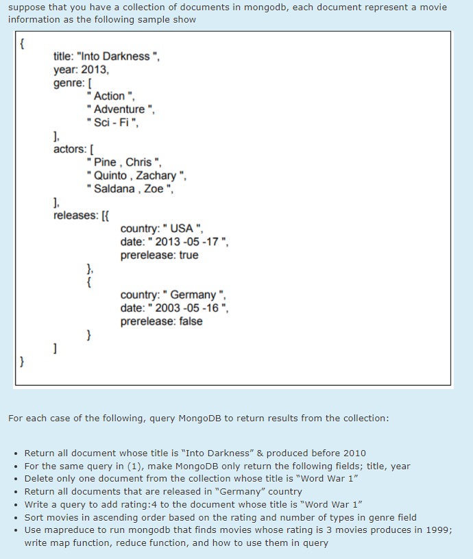 Solved suppose that you have a collection of documents in | Chegg.com
