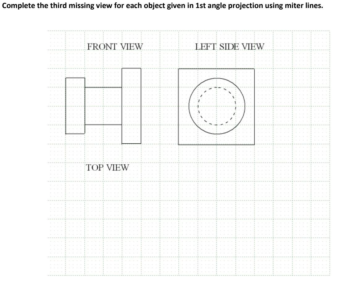 Solved Complete the third missing view for each object given | Chegg.com