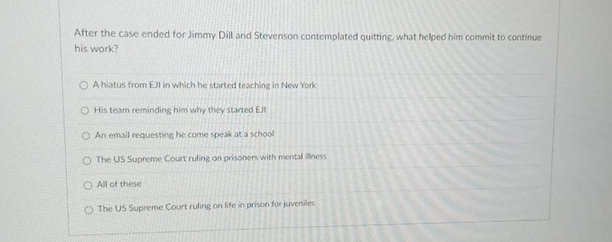 Solved After the case ended for Jimmy Dill and Stevenson | Chegg.com