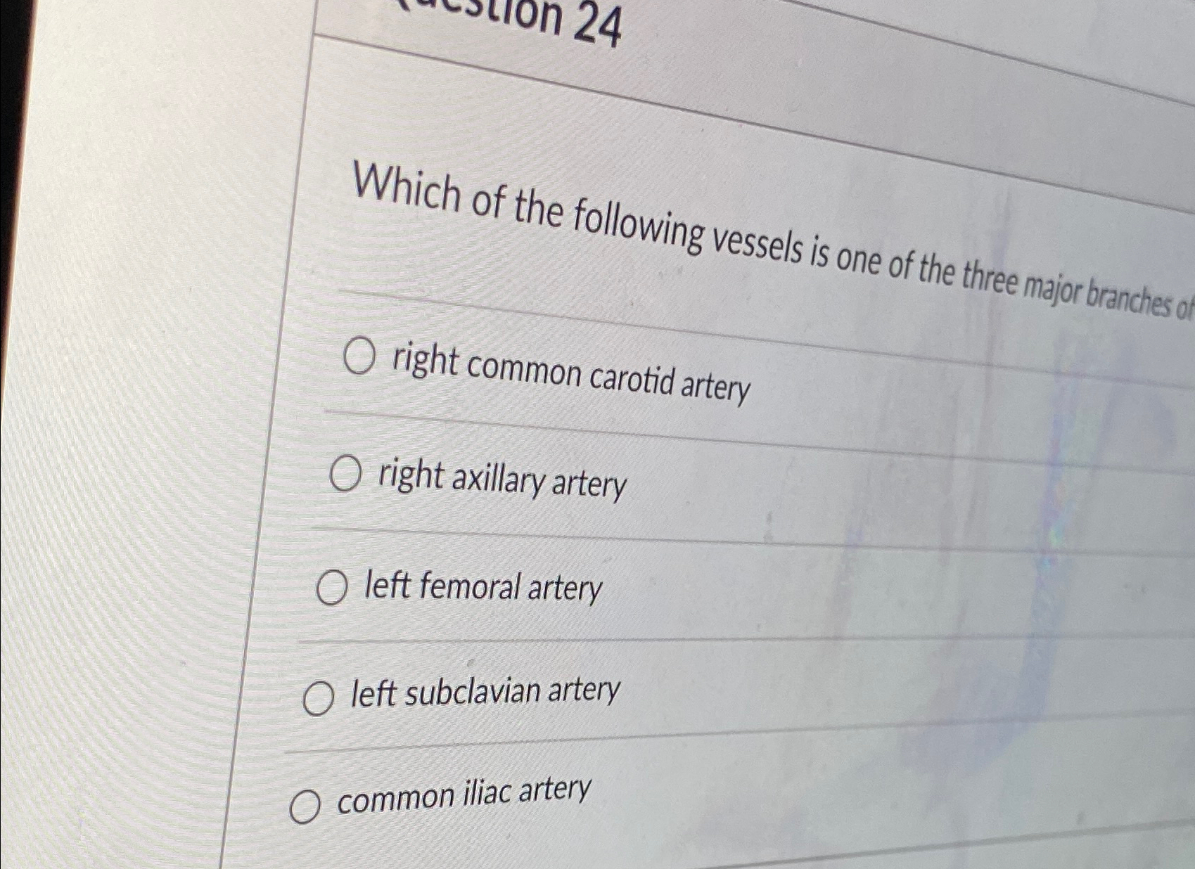 Solved Which of the following vessels is one of the three | Chegg.com