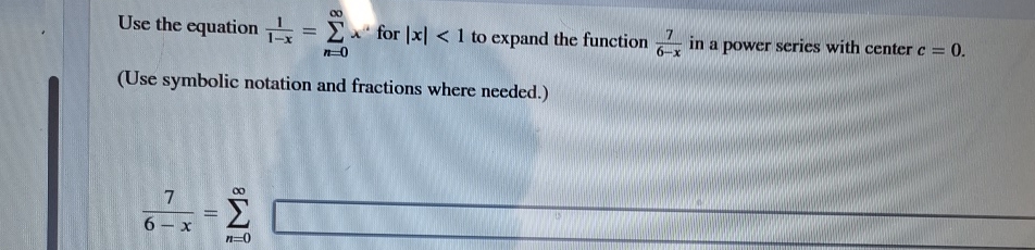 Solved Use the equation 11-x=∑n=0∞x2 ﻿for |x|