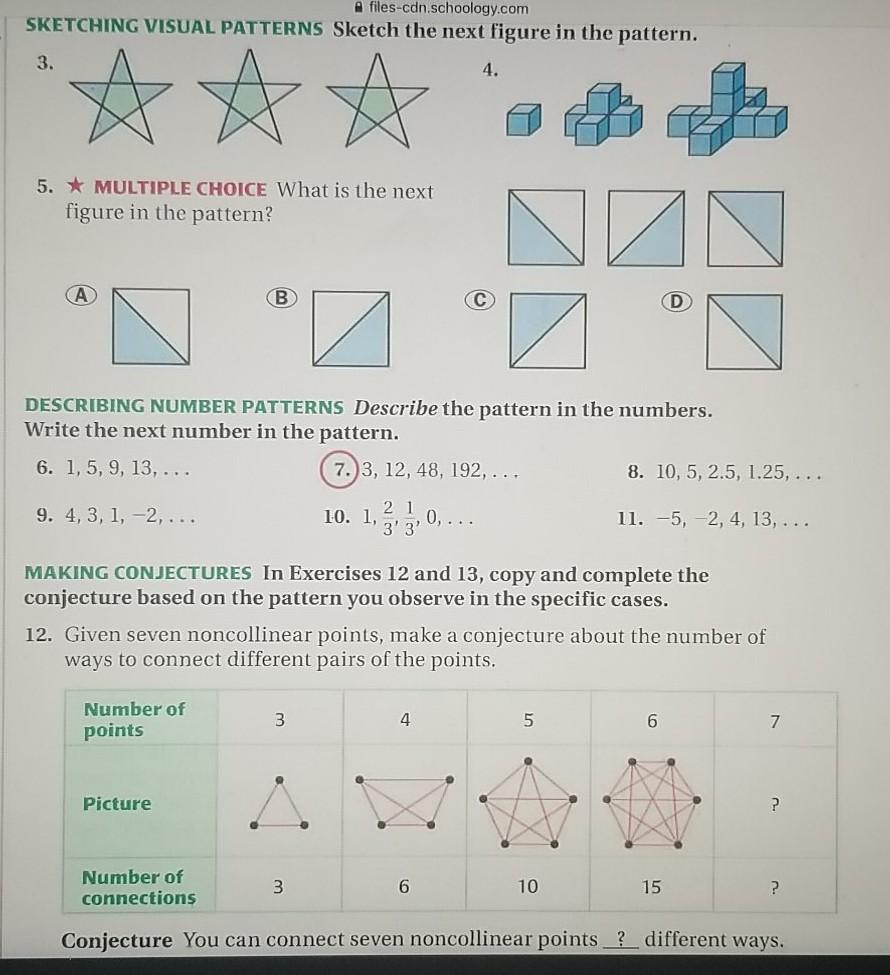 Solved A files-cdn.schoology.com SKETCHING VISUAL PATTERNS | Chegg.com