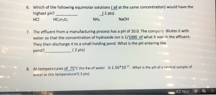 Solved 6. Which of the following equimolar solutions ( all | Chegg.com