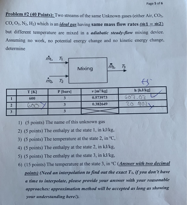 Solved Page 5 of 6 Problem #2 (40 Points): Two streams of | Chegg.com