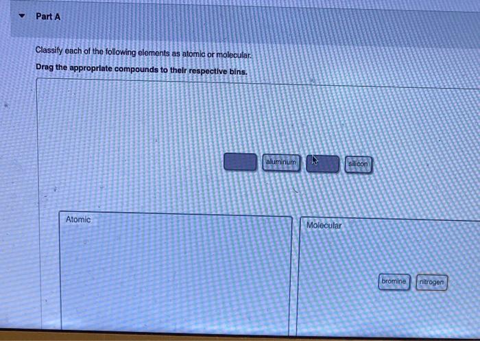 Solved Part A Classify each of the following elements as | Chegg.com