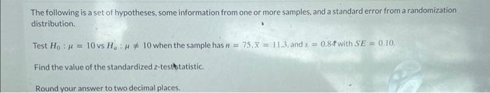 The following is a set of hypotheses, some | Chegg.com