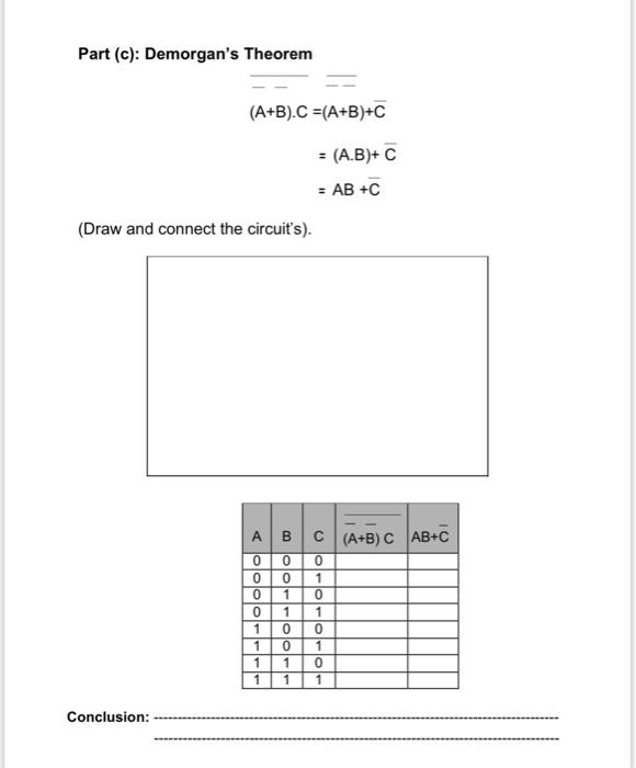 Solved Experiment 3 Boolean Theorems Objective: To become | Chegg.com