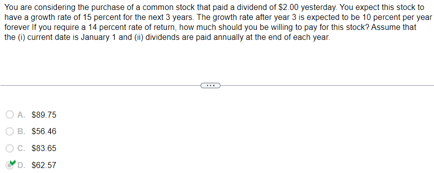 Solved PLEASE DO NOT USE EXCEL. Explain every single formula | Chegg.com
