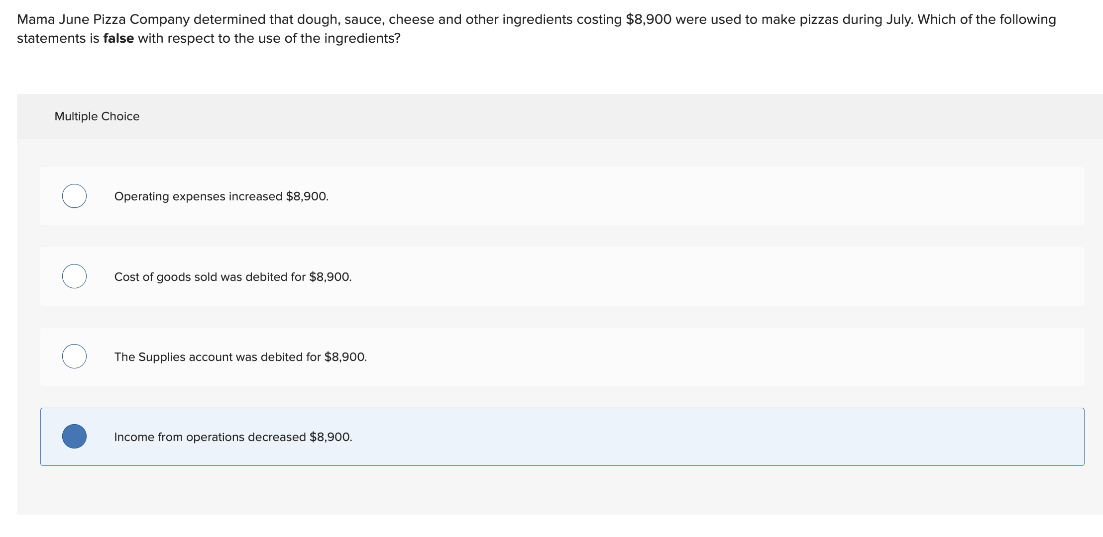 Solved Mama June Pizza Company determined that dough, sauce, | Chegg.com
