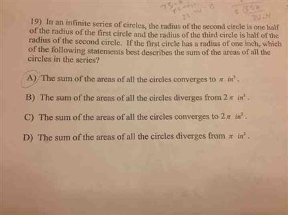 Solved In an infinite series of circles, the radius of the | Chegg.com