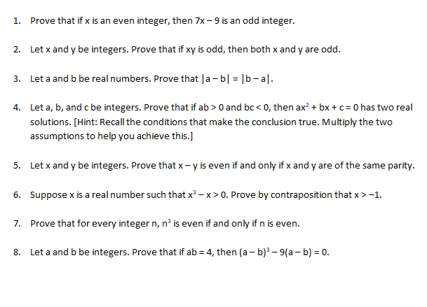 Solved Prove that if x ﻿is an even integer, then 7x-9 ﻿is an | Chegg.com