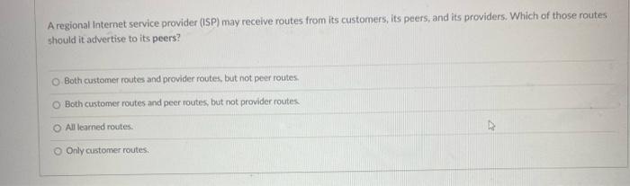 Solved A regional internet service provider (ISP) may | Chegg.com