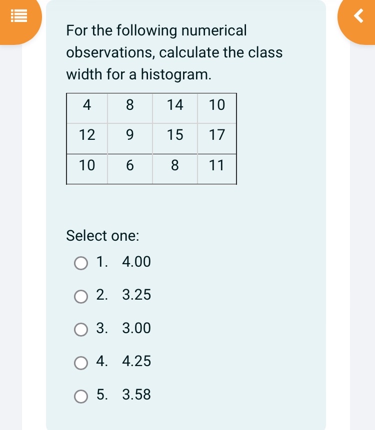Solved For the following numerical observations, calculate | Chegg.com