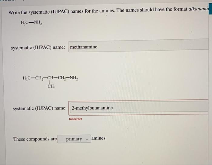 Solved Write the systematic (IUPAC) names for the amines. | Chegg.com