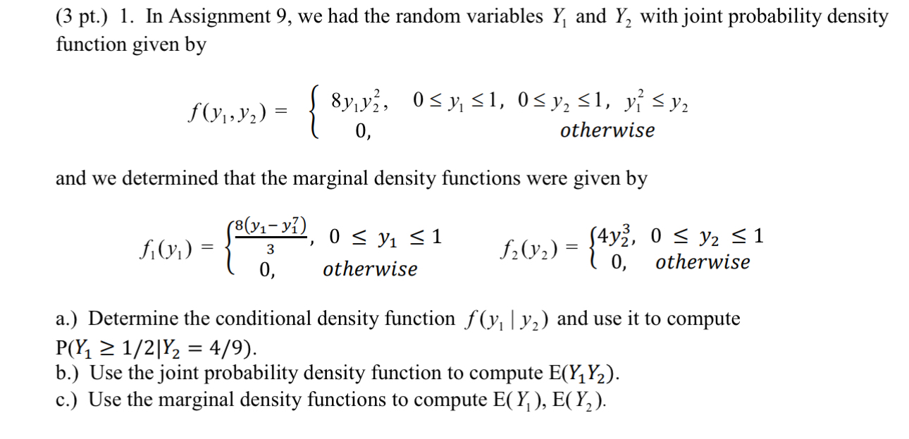 Solved (3 ﻿pt.) 1. ﻿In Assignment 9, ﻿we had the random | Chegg.com