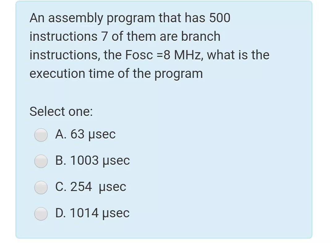 Solved An assembly program that has 500 instructions 7 of | Chegg.com