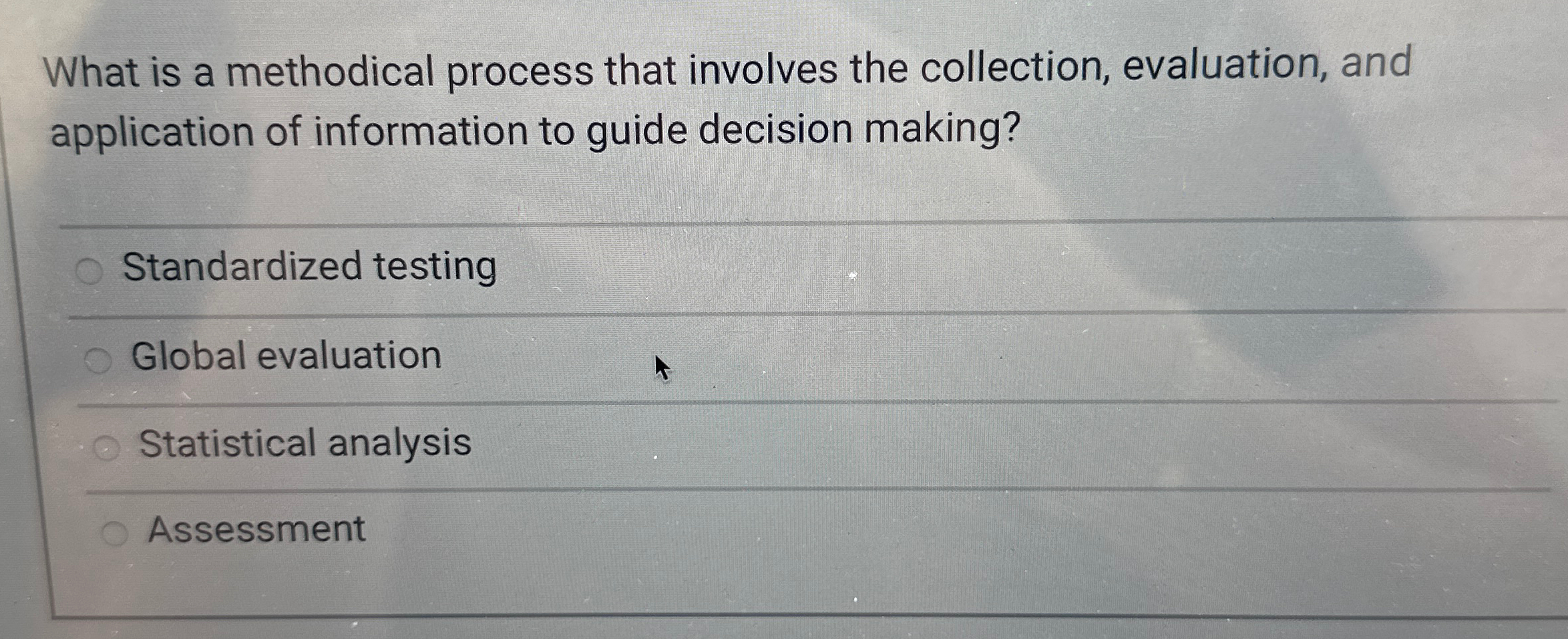 Solved What is a methodical process that involves the | Chegg.com