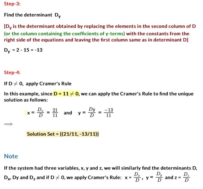 Solved Use Cramer's Rule and the four-step method given in | Chegg.com