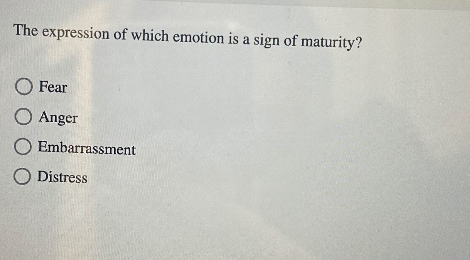 Solved The expression of which emotion is a sign of | Chegg.com