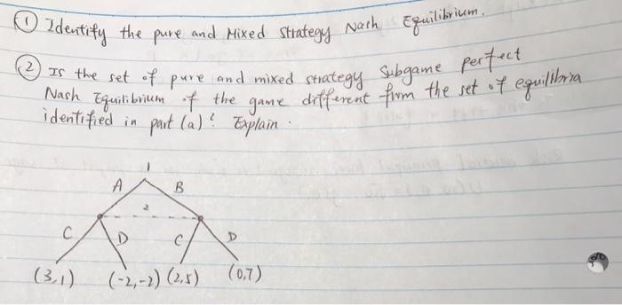 Solved (1) Identify the pure and Mixed strategy Nach | Chegg.com