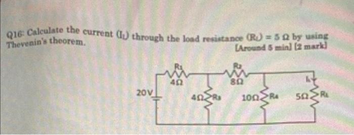 Solved Q16: Calculate the current (1) through the load | Chegg.com
