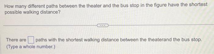 Solved How many different paths between the theater and the | Chegg.com