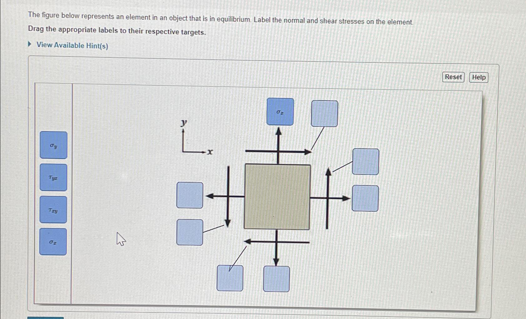 Solved The figure below represents an element in an object | Chegg.com