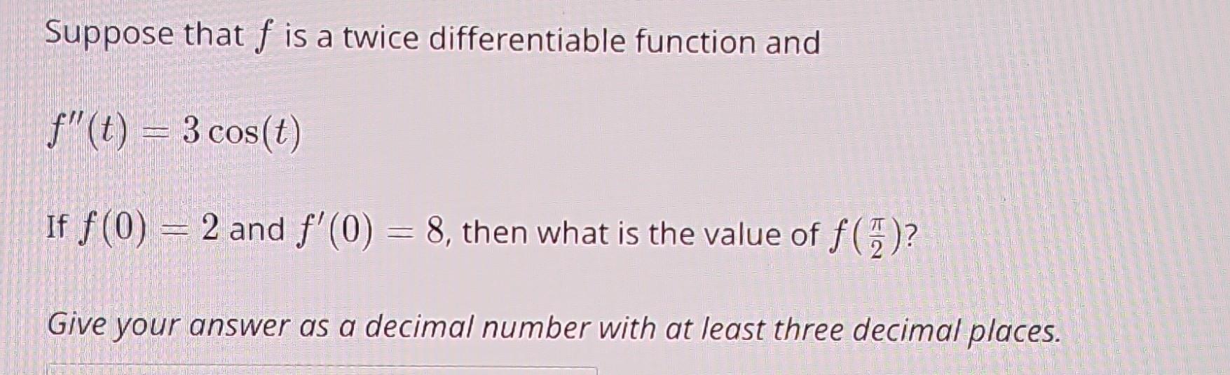 Solved Suppose that \\( f \\) is a twice differentiable | Chegg.com