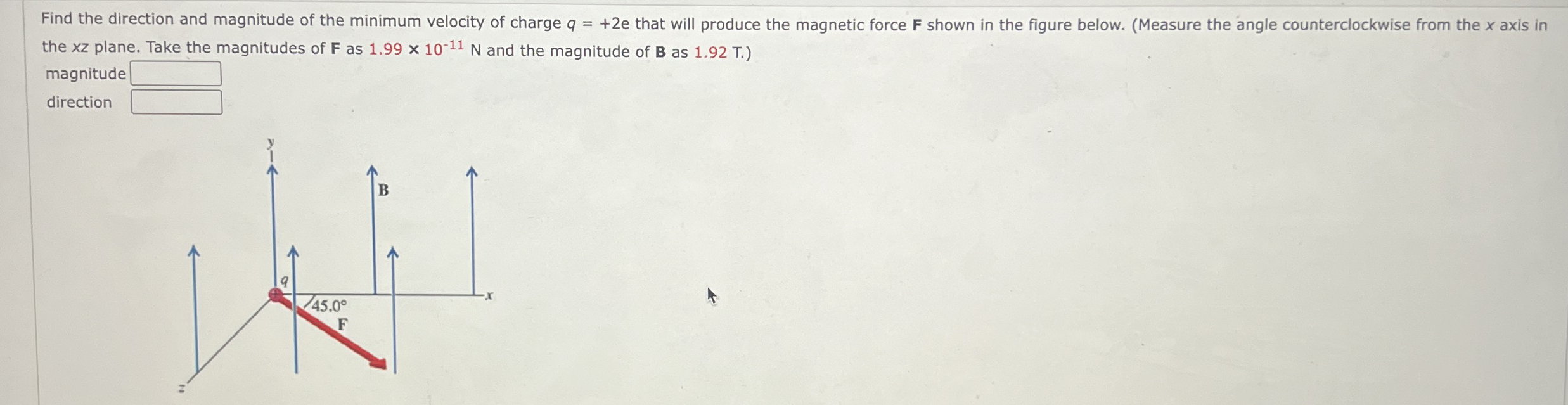Solved Find the direction and magnitude of the minimum | Chegg.com