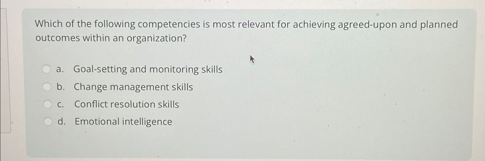 Solved Which of the following competencies is most relevant | Chegg.com