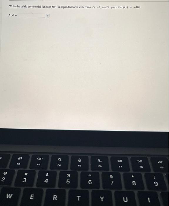 Solved Write the cubic polynomial function f(x) in expanded | Chegg.com