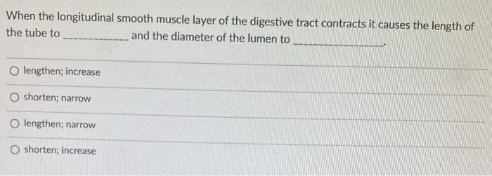 Solved When the longitudinal smooth muscle layer of the | Chegg.com