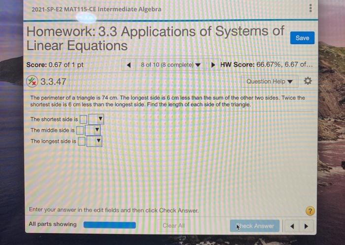 Solved 2021-SP-E2 MAT115-CE Intermediate Algebra WB | Chegg.com