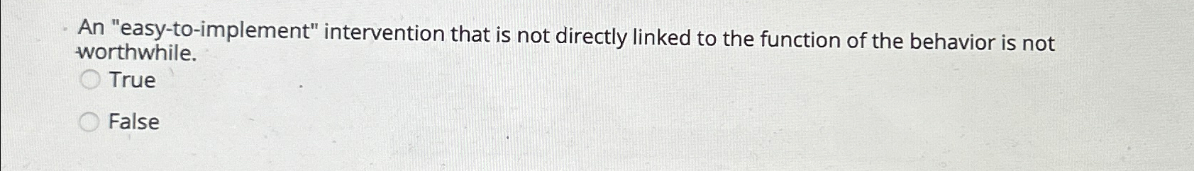 Solved An "easy-to-implement" intervention that is not | Chegg.com