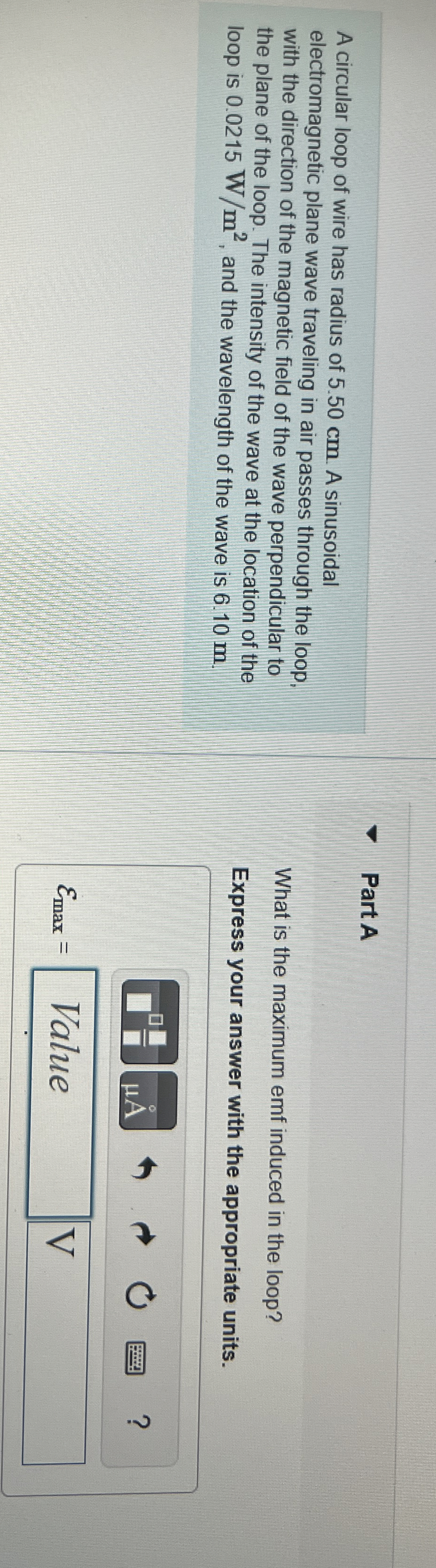 Solved by an EXPERT A circular loop of wire has radius of 5.50 ﻿cm A | Chegg.com