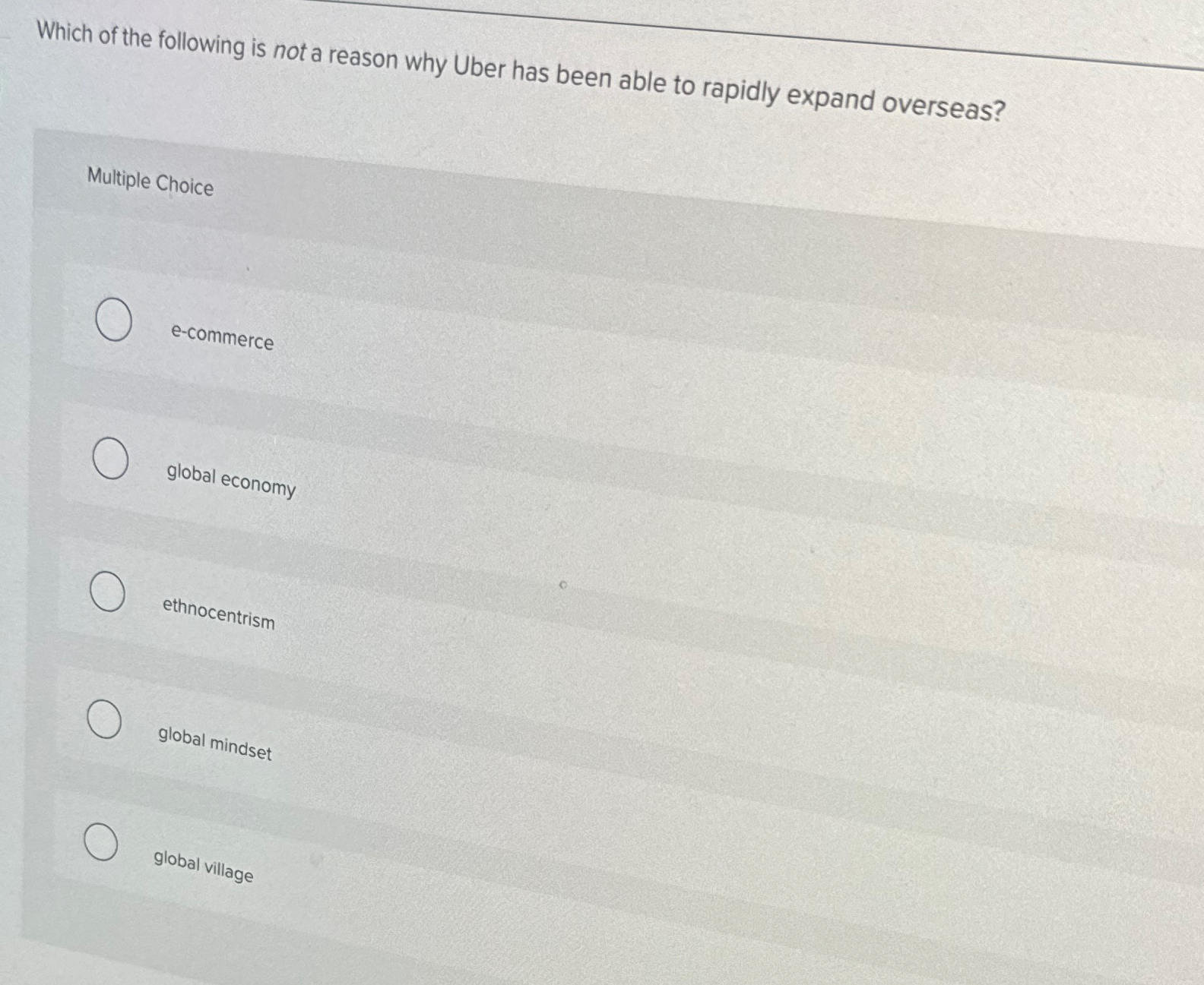 Solved Which of the following is not a reason why Uber has | Chegg.com