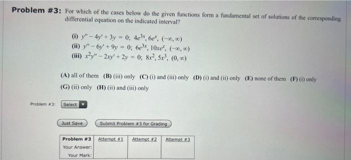 Solved blem \#3: For which of the cases below do the given | Chegg.com