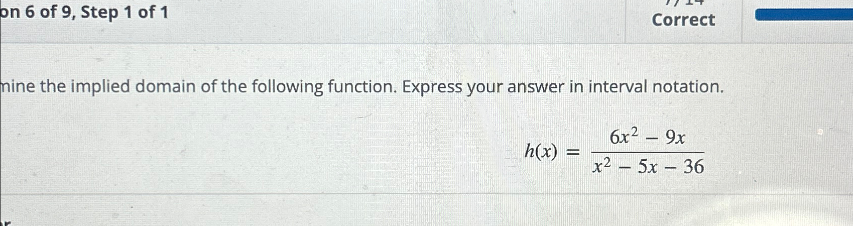 Solved mine the implied domain of the following function. | Chegg.com
