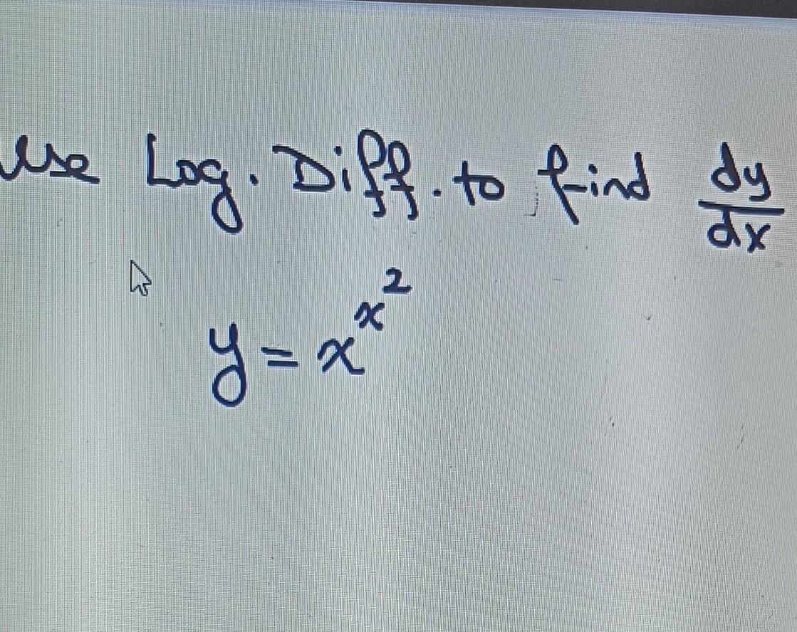 Solved Use Log. Diff. to find de so dx چار y= ㅋㅋㅋ | Chegg.com