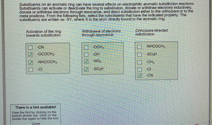 Solved Substituents on an aromatic ring can have several | Chegg.com