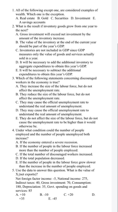 Solved 1. All of the following except one, are considered | Chegg.com