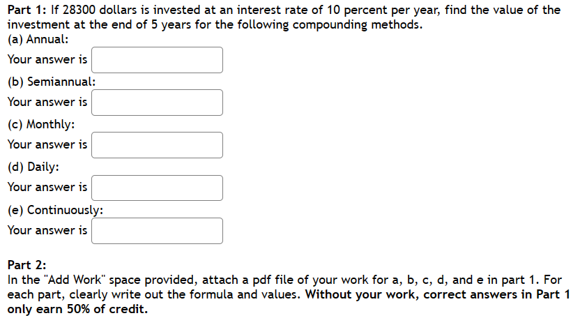 Solved Part 2:In the "Add Work" space provided, attach a pdf | Chegg.com