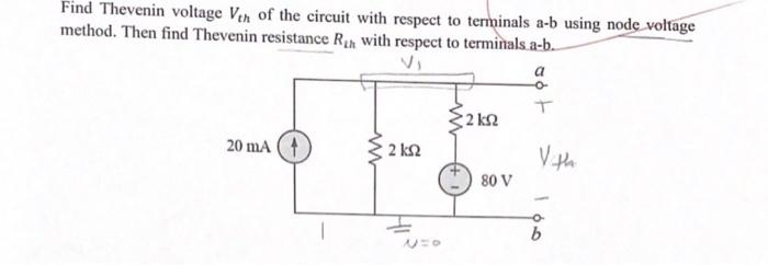 Solved Find Thevenin voltage Vth of the circuit with respect | Chegg.com
