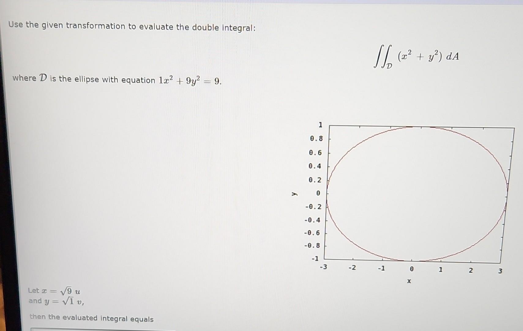 Solved Use the given transformation to evaluate the double | Chegg.com