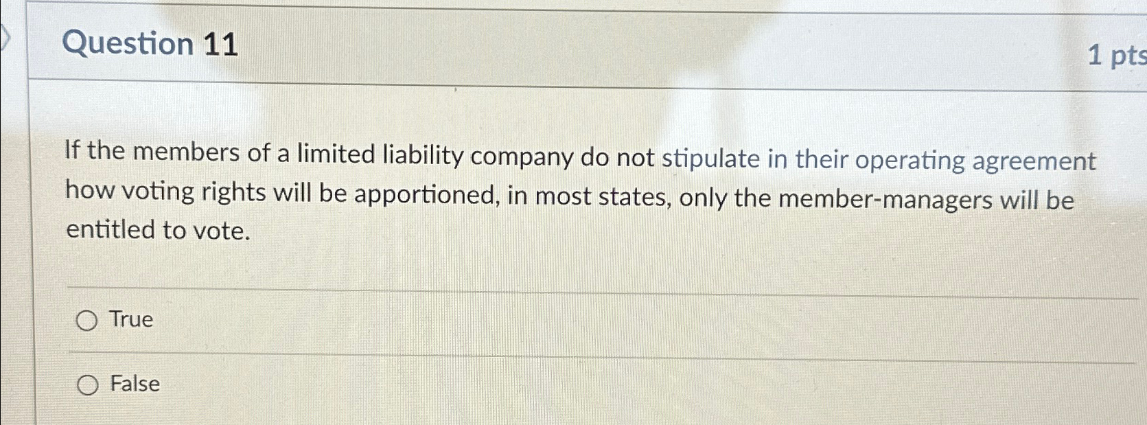 Solved Question 111ptsIf the members of a limited liability | Chegg.com