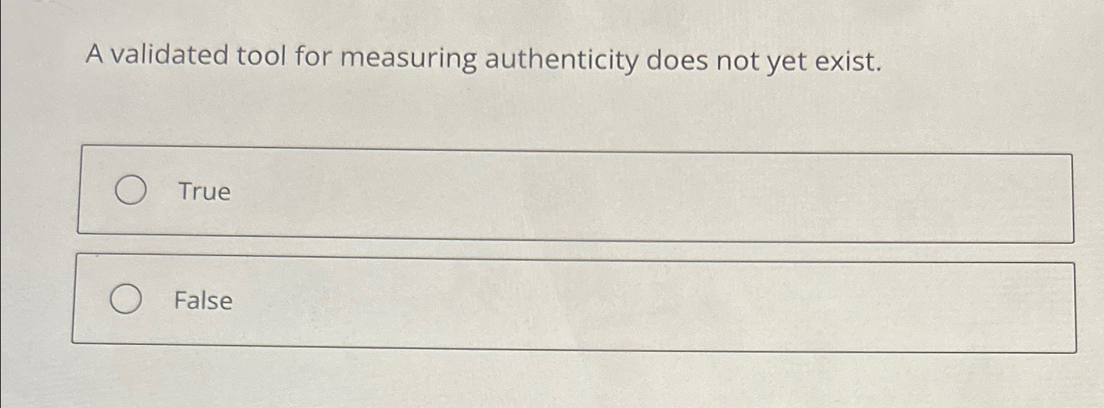 Solved A validated tool for measuring authenticity does not | Chegg.com